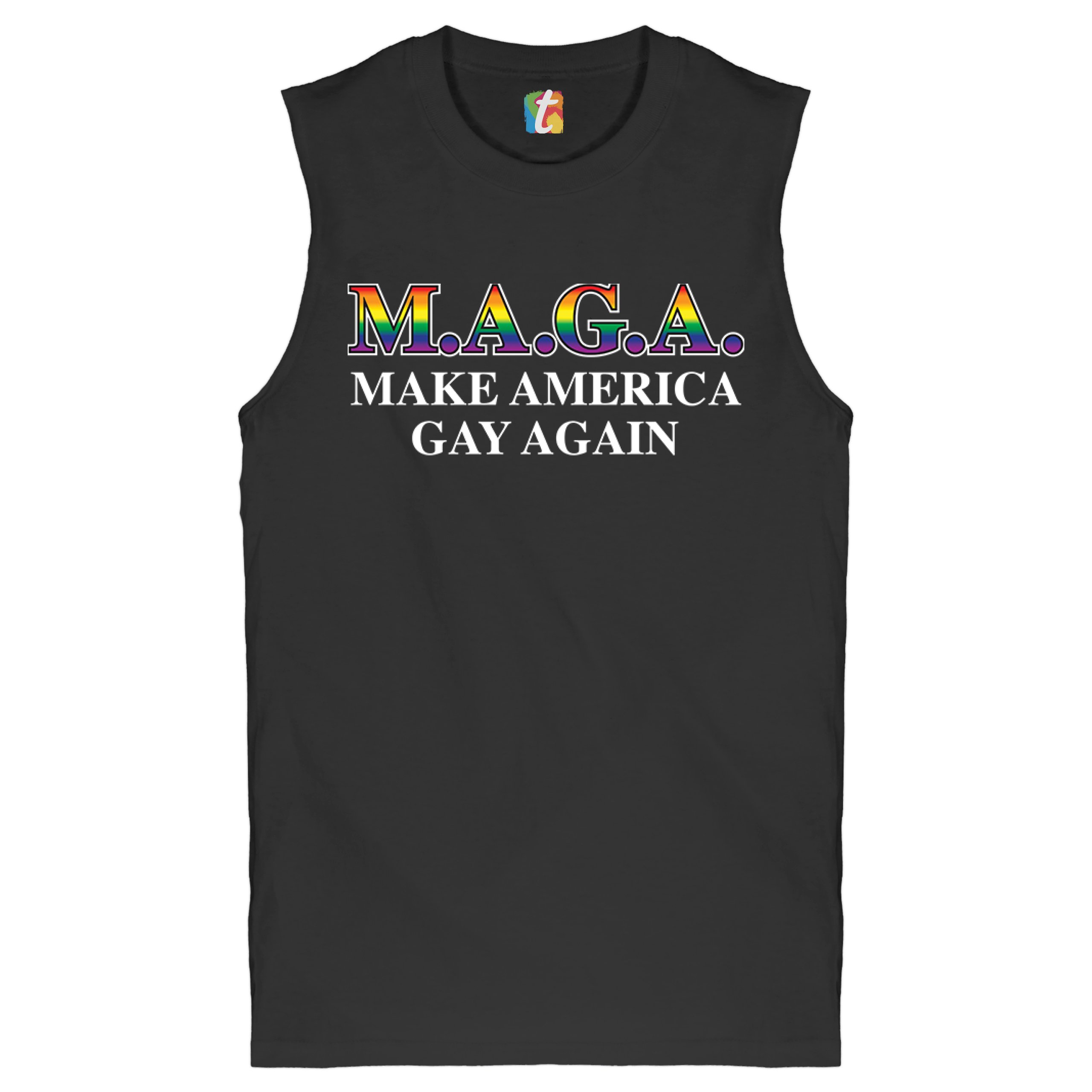 Funny MAGA Anti Trump Muscle Shirt LGBT Rainbow Pride Equality Men's | eBay