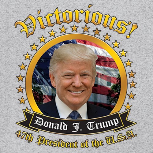 Victorious Donald J Trump 47 President Long Sleeve T-shirt Red Wave ...