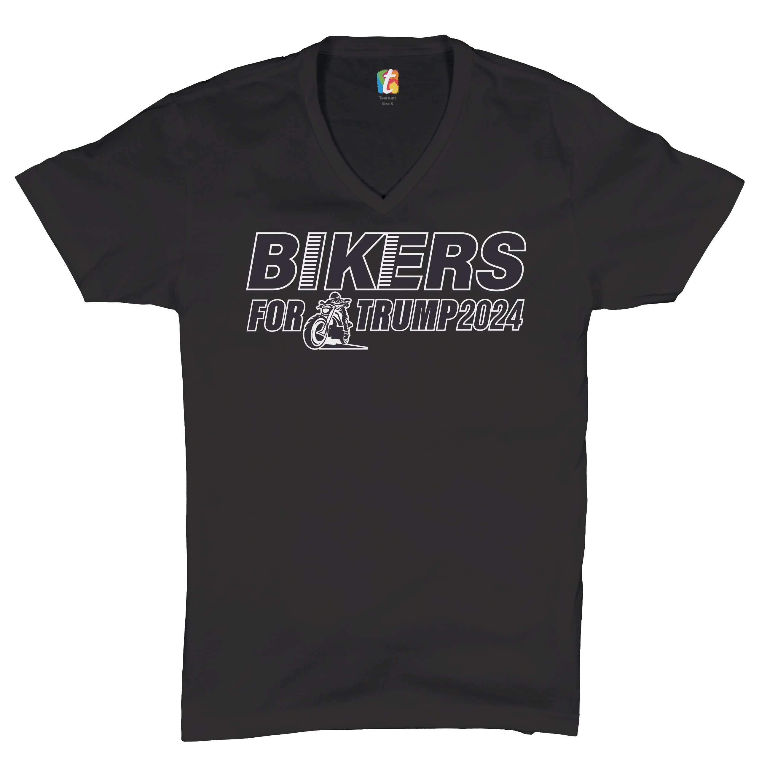 Bikers for Trump 2024 V-Neck T-shirt Donald Trump Motorcycle Rally MAGA ...