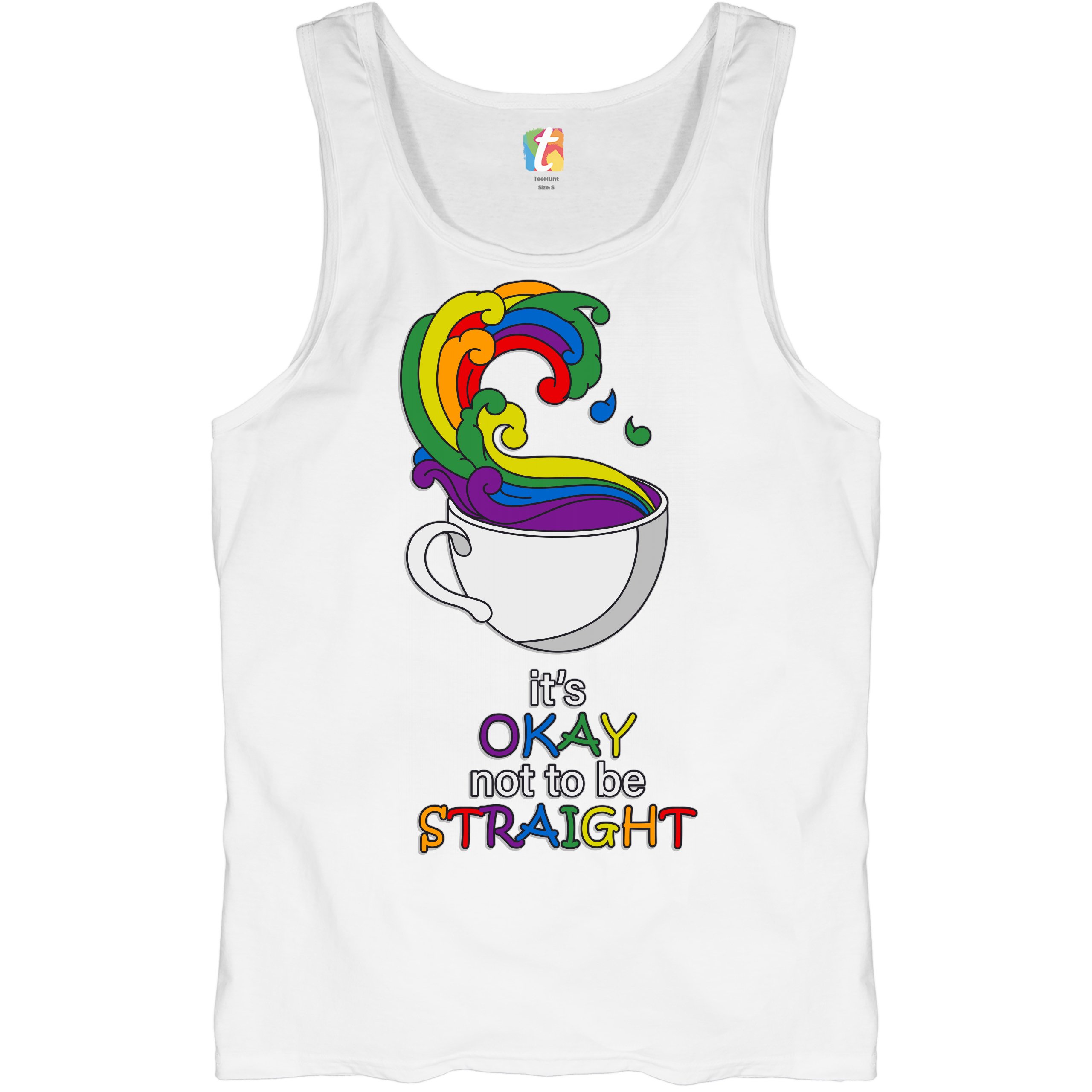 It's Okay Not to Be Straight Tank Top Gay Acceptance LGBTQ Pride Men's ...